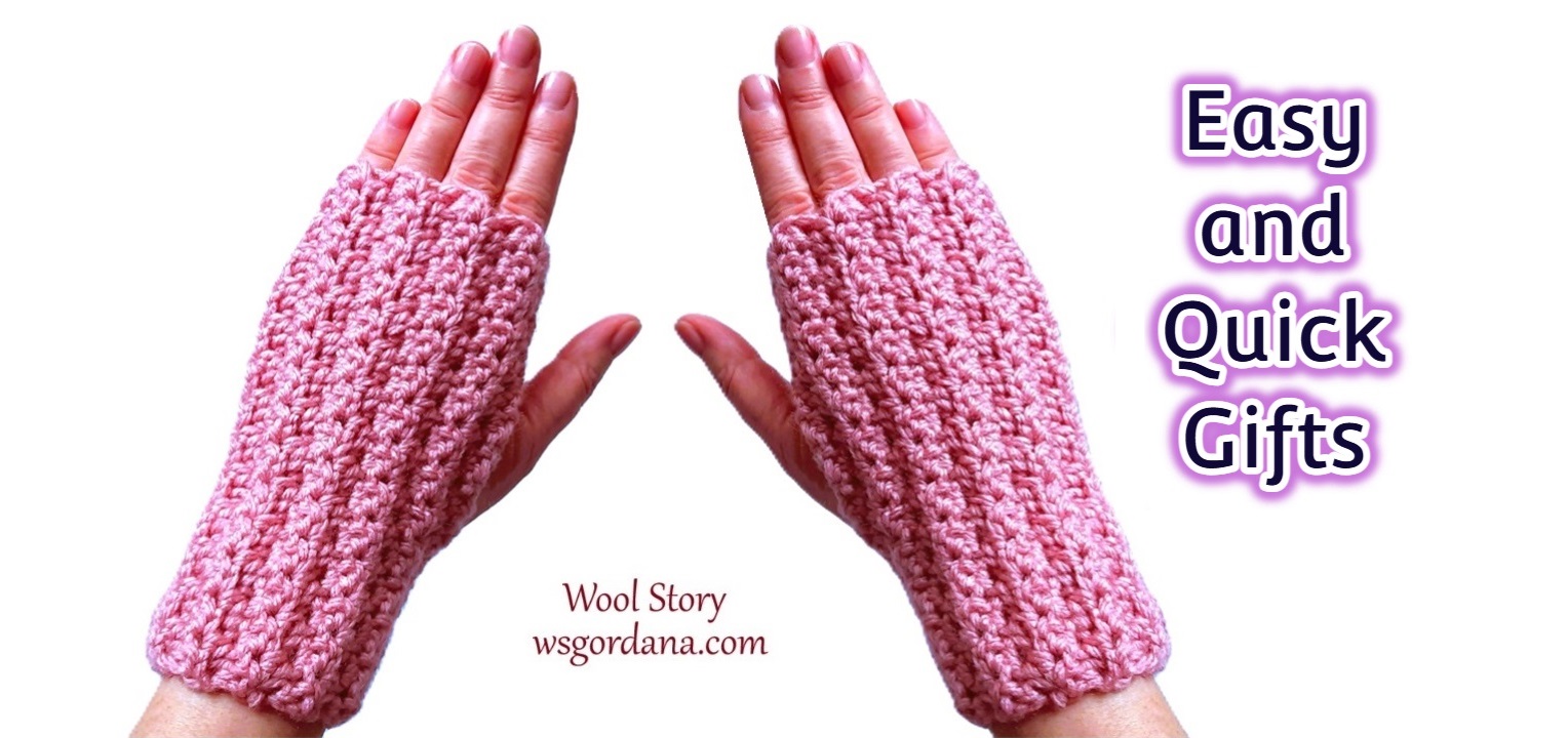 how-to-crochet-easy-fingerless-gloves - Wool Story by Gordana